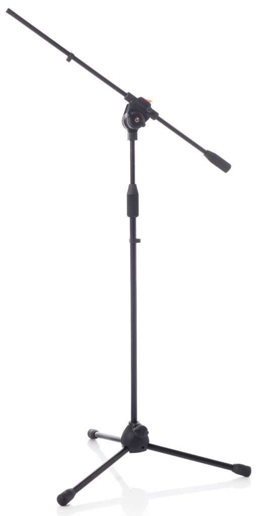MSF01 - Orange Loaded Nylon Button Boom Microphone Stand - Bespeco